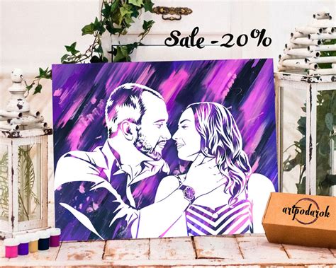 Портрет на полотні | Флип Флоп | Блискітками | Блестками