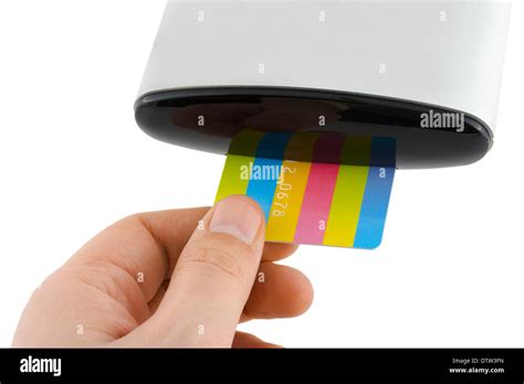Hand Inserting Card To Reader Stock Photo Alamy