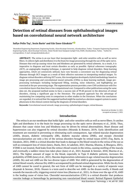 Pdf Detection Of Retinal Diseases From Ophthalmological Images Based On Convolutional Neural
