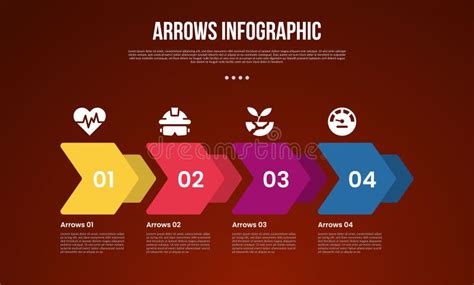 Arrows Template Infographic With Creative Arrow Shape Double Layer On