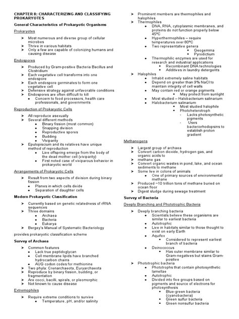 Characterizing And Classifying Prokaryotes Pdf Bacillus Bacteria