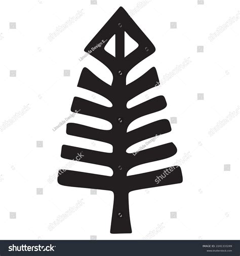 Xmas Holiday Tree Linocut Cartoon Vector Stock Vector Royalty Free 2241333249 Shutterstock