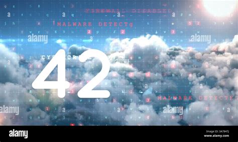 Digital Security Concept With Clouds And Numbers Highlighting Malware