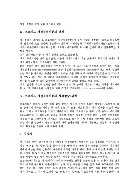프로이드 정신분석이론 전제 성격발달5단계 성격기제 프로이드 정신분석이론 자기방어기제 적용사례 프로이드 정신분석이론 놀이치료방법 시사점 인문교육