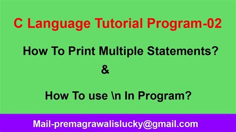 How To Print Multiple Message In C Language Program 02 C