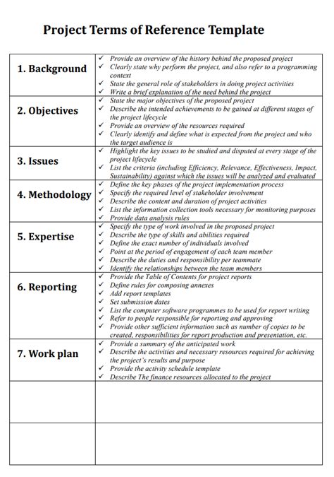 Term Of Reference Templates 8 Free Printable Word Excel And Pdf