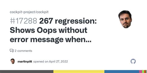 267 Regression Shows Oops Without Error Message When Switching Between Pages With Back Button
