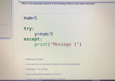 Solved What Is The Expected Outcome Of The Following Python Solved What Is The Expected Outcome Of The Following Python
