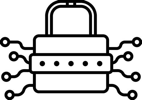 Protection Password Lock Outline Vector Illustration Icon 36482250