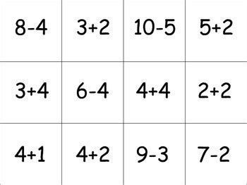 Addition Subtraction Memory Match By Helen Winn TpT