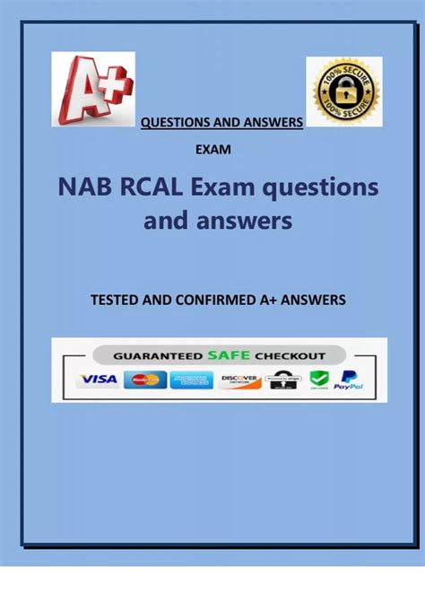 NAB RCAL Exam Questions And Answers Risk Management Stuvia US
