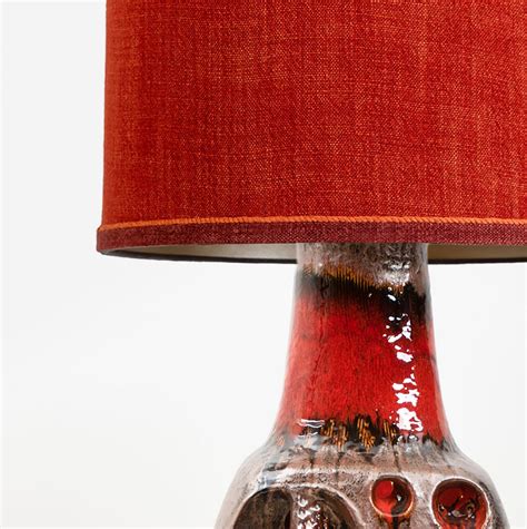 Fat Lava Brown Red Ceramic Table Lamp Germany For Sale At 1stdibs