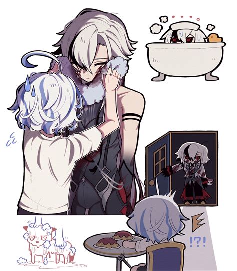 Furina And Arlecchino Genshin Impact Drawn By Zunusama Danbooru