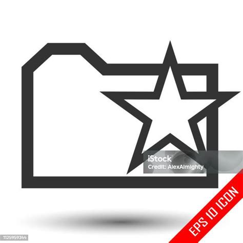 폴더 아이콘입니다 흰색 배경에 고립 된 스타와 함께 폴더 로고 벡터 일러스트입니다 개념에 대한 스톡 벡터 아트 및 기타 이미지