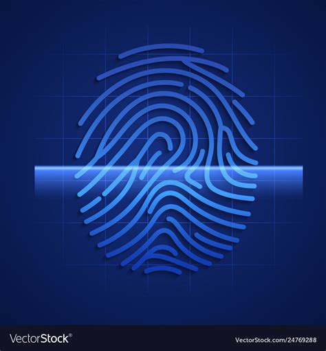 Fingerprint Scanning Element Hud Technology Vector Image