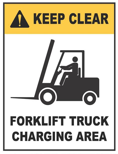 Health Safety Warning Notice Forklift Truck Charging Area Electric Ev