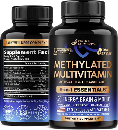 Methylated Multivitamin B Complex With Methylfolate And B12 For Men And Women 9 In