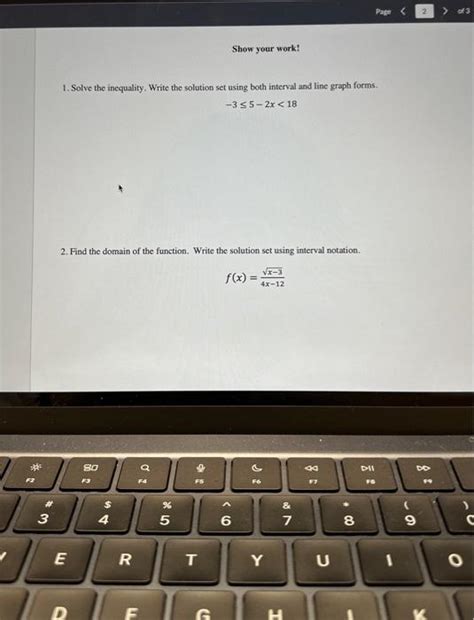 Solved 1 Solve The Inequality Write The Solution Set Using