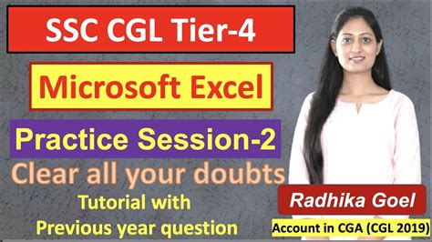 Ssc Cgl Tier 4 Cpt Computer Proficiency Test Excel Module Practice Part 2 Youtube