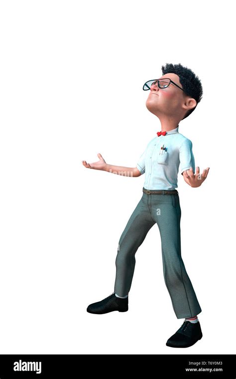 Geek Cartoon Nerd Character Cut Out Stock Images Pictures Alamy