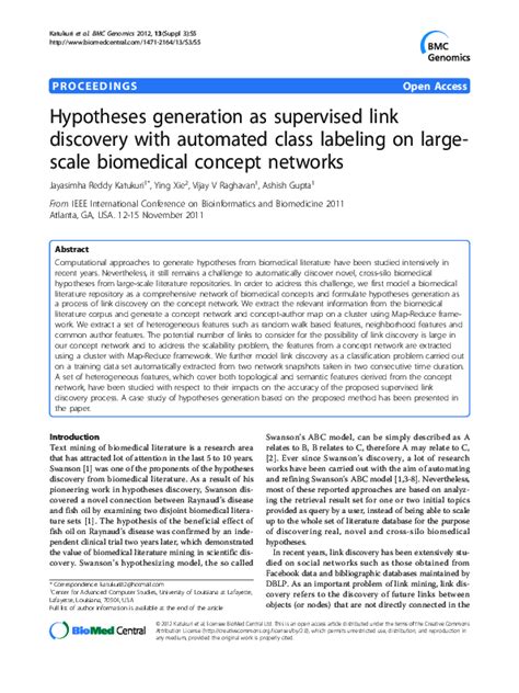 pdf hypotheses generation as supervised link discovery with automated