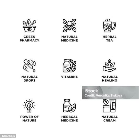 디자인 요소 로고 디자인 템플릿 유기농 약국용 아이콘 및 배지의 벡터 세트 아이콘에 대한 스톡 벡터 아트 및 기타 이미지 아이콘 0명 건강관리와 의술 Istock