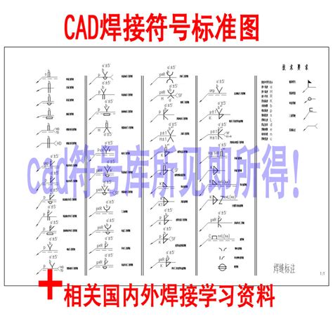 Cad焊接符号库机械设计cad图纸焊接资料学习素材 Autocad 2000 模型图纸下载 懒石网