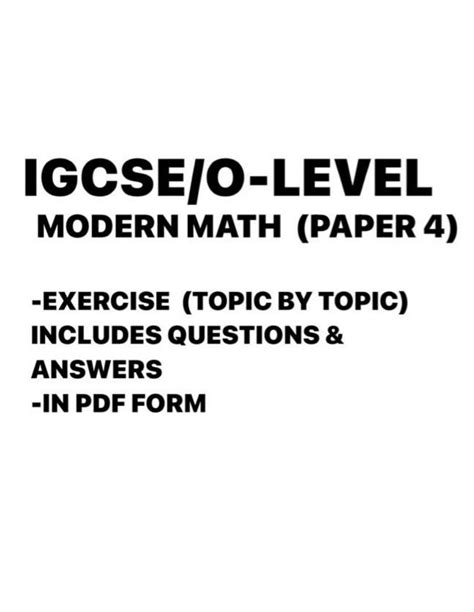 IGCSE O LEVEL MATH PAPER EXERCISE ANSWERS Hobbies Toys Books Magazines Textbooks On