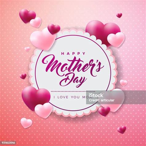 핑크 바탕에 난로와 해피 어머니의 날 인사말 카드 배너 전단지 초대장 브로셔 포스터에 대 한 인쇄 상의 디자인 벡터 축 하 일러스트 템플릿 결혼식에 대한 스톡 벡터 아트 및
