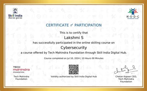 Lakshmi Suresh On Linkedin Cybersecurity Techmahindra Digitalindiahub Learningjourney