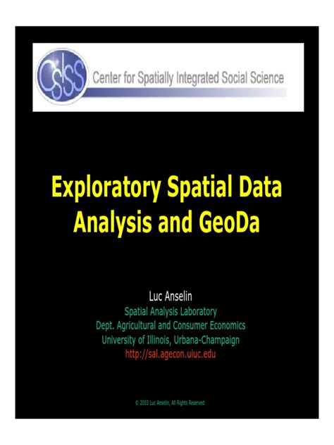 Anselin Geoda Presentation Pdf Areas Of Computer Science Computing