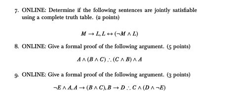 Solved 7 Online Determine Following Sentences Using Complete Truth