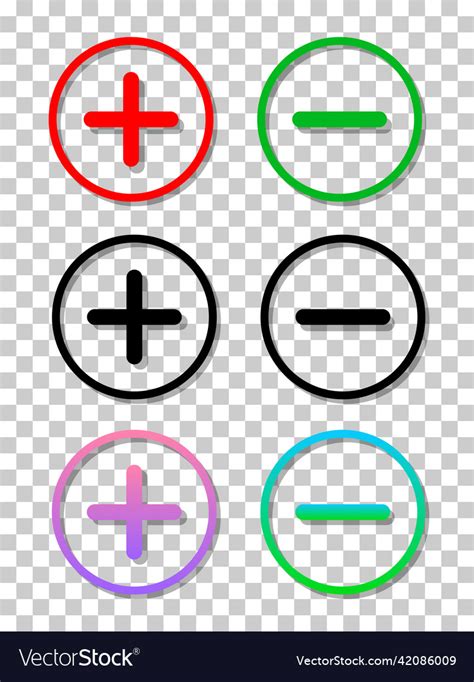 Plus Minus Add Subtract Flat Color Icon Royalty Free Vector