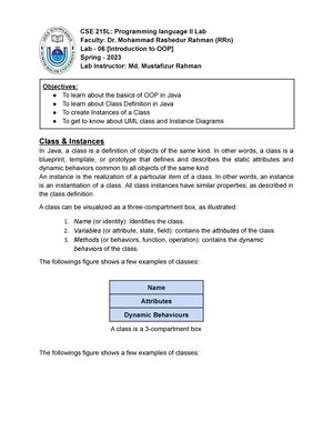Lab 3 Lab Manual Notes For Cse215 From The Faculty Teachers And Notes