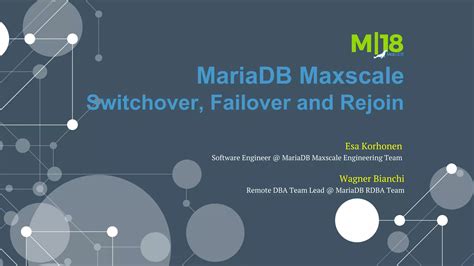 Maxscale Switchover Failover And Auto Rejoin Pdf