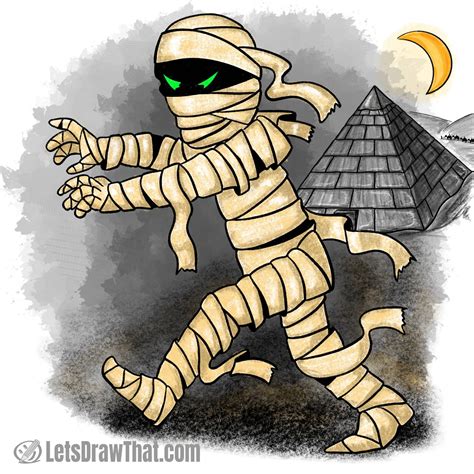 How To Draw A Mummy A Spooky Cartoon Mummy Drawing Easy Halloween