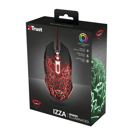Mouse De Gaming Scop® Iluminat Trust Gxt 105 Izza 800 2400 Dpi 6 Butoane Receptive Emag Ro
