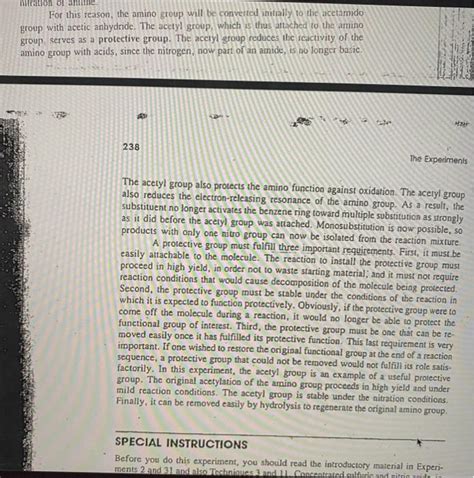 Solved Experiment 32 P Nitroaniline Electrophilic Aromatic