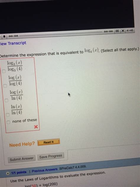 solved o0 transcript given lo ga m 1 0 and loga n 15