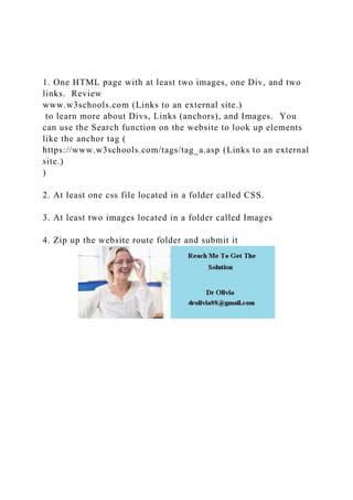 1 One HTML Page With At Least Two Images One Div And Two Link Docx