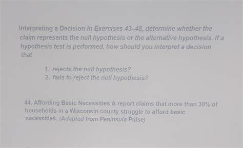 Solved Interpreting A Decision In Exercises 43 48 Determine