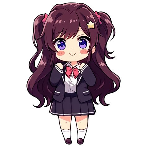 Cute Chibi School Girl Ai Generative 33494560 Png