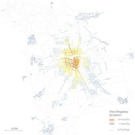 Spatial Distribution Of Total Pedestrian From Frequency Per Person And Download Scientific