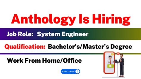Anthology Job Work From Homeoffice Job System Engineer Job