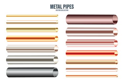 강철 및 구리 파이프 수집 건설 자재 광택 금속 질감 실버 그라데이션 벡터 일러스트레이션 0명에 대한 스톡 벡터 아트 및 기타 이미지 Istock