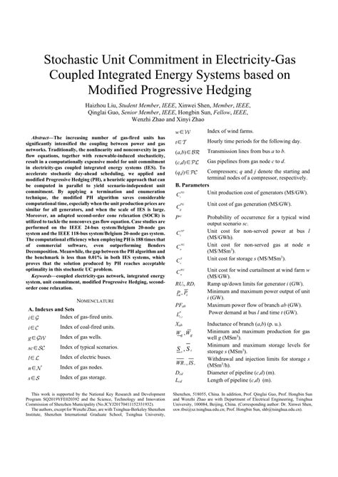 Pdf Stochastic Unit Commitment In Electricity Gas Coupled Integrated Energy Systems Based On
