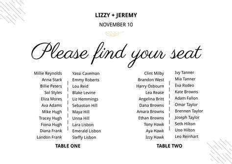 Free Long Table Seating Chart Download In Pdf Illustrator