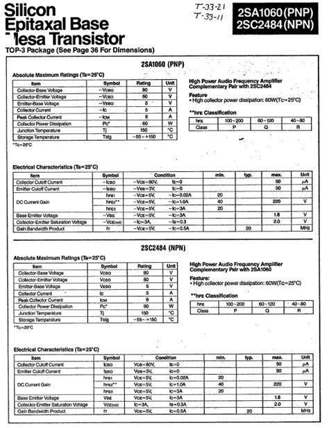 2sc2484 Datasheet Transistor Panasonic