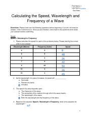 Understanding Wave Speed Wavelength And Frequency Calculations Course Hero
