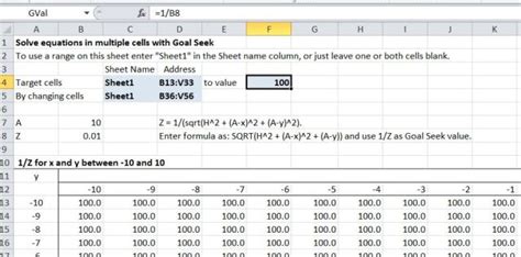 Using Goal Seek On A Multi Column Range Newton Excel Bach Not Just